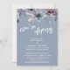 We're Eloping Script Dusty Blue Watercolor Florals Invitation | Zazzle