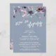 We're Eloping Script Dusty Blue Watercolor Florals Invitation | Zazzle