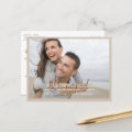 We're Engaged Calligraphy Photo Blush Engagement Announcement Postcard ...