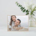 We're Engaged Calligraphy Photo Blush Engagement Announcement Postcard ...