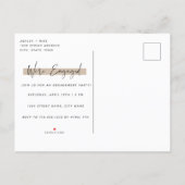 We're Engaged Calligraphy Photo Blush Engagement Announcement Postcard ...
