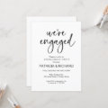 We're Engaged Chic Calligraphy Engagement Party Invitation | Zazzle