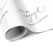 We're Engaged Elegant Engagement Party Wrapping Paper | Zazzle