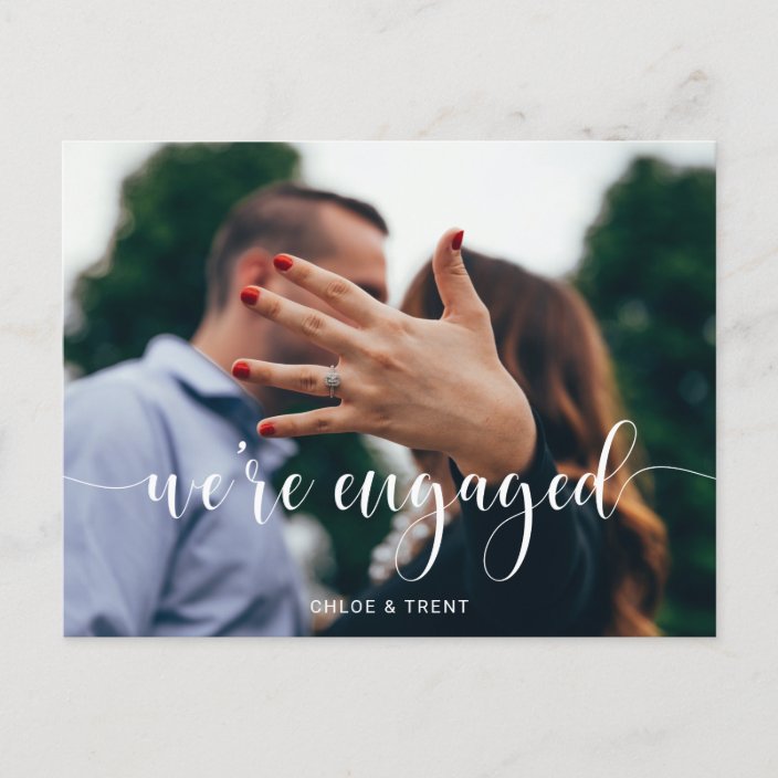 We're Engaged Engagement Announcement Postcard | Zazzle
