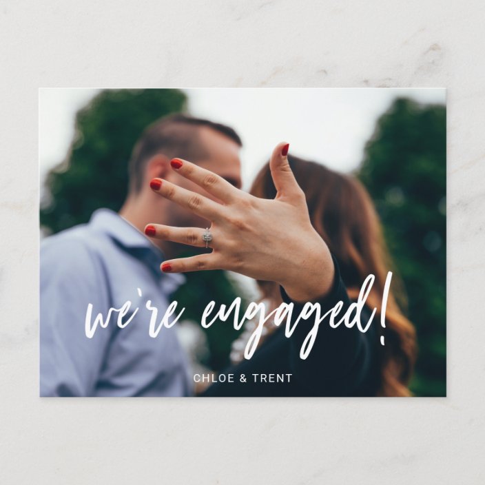 We're Engaged Engagement Announcement Postcard | Zazzle