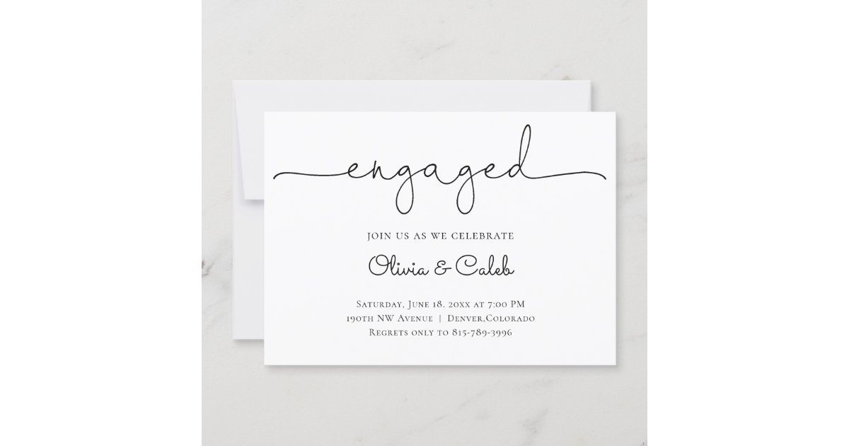 We're Engaged Engagement Party Invitation | Zazzle