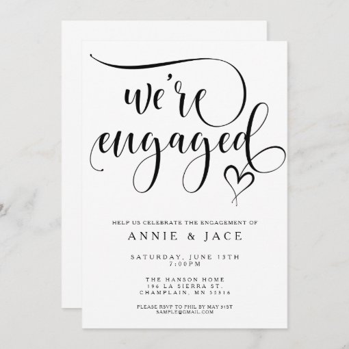 We're Engaged Engagement Party Invitation | Zazzle