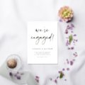 We're Engaged Lettering Photo Engagement Rose Gold Foil Invitation | Zazzle