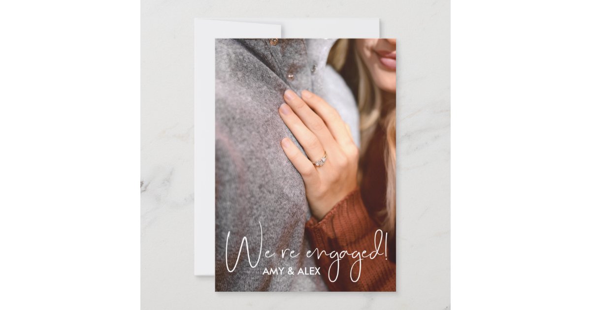 We're Engaged! Modern Engagement Party Invitation | Zazzle