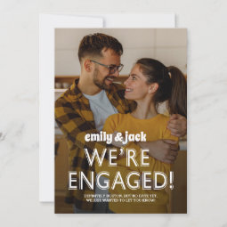We're Engaged Modern Photo Engagement Announcement | Zazzle