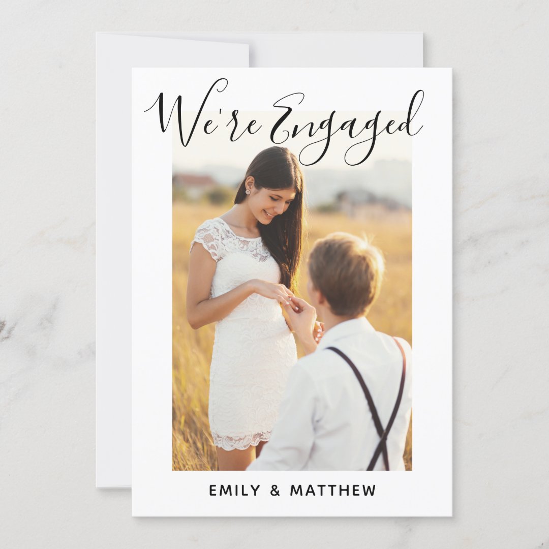 We're Engaged Personalized Photo Engagement Party Invitation | Zazzle