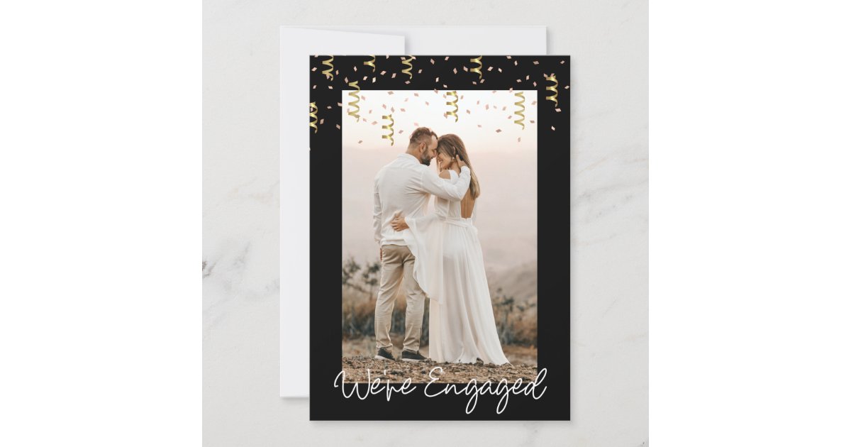 We're Engaged Personalized Photo Engagement Party Invitation | Zazzle