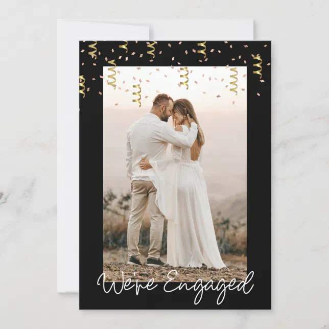 We're Engaged Personalized Photo Engagement Party Invitation | Zazzle
