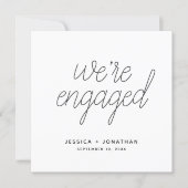 We're Engaged Simple Engagement Party Calligraphy Invitation | Zazzle