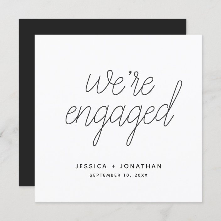 We're Engaged Simple Engagement Party Calligraphy Invitation | Zazzle.com