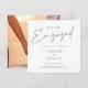 We're Engaged Simple Photo Black White Engagement Invitation | Zazzle