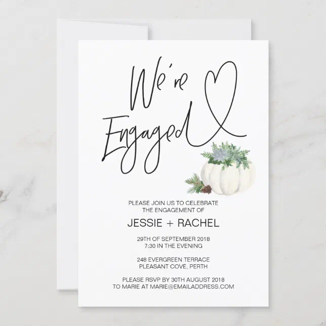We're Engaged Thanksgiving Fall Engagement Invitation | Zazzle