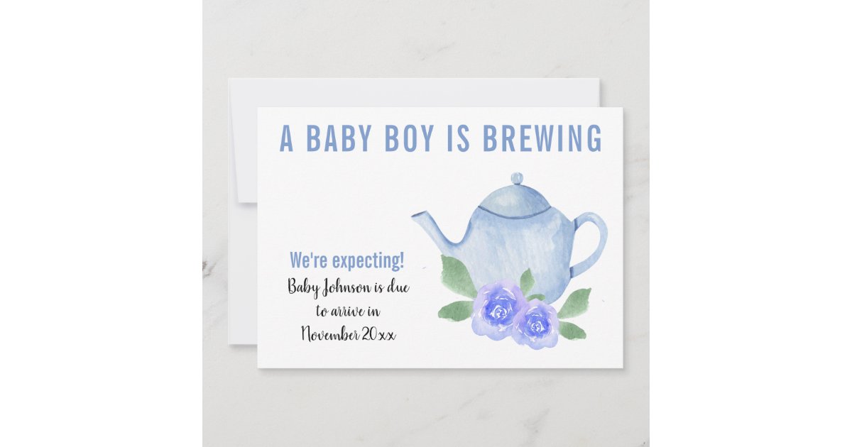 We're Expecting A Baby Boy is Brewing Pregnancy Announcement | Zazzle