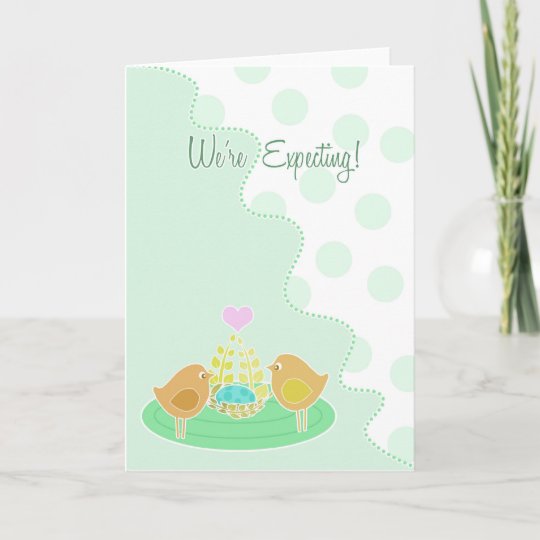 We're Expecting Announcement Birds and Egg Card | Zazzle.com