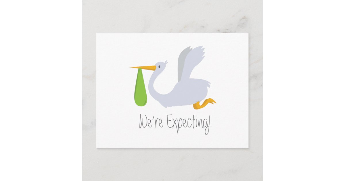 Were Expecting Announcement Postcard | Zazzle