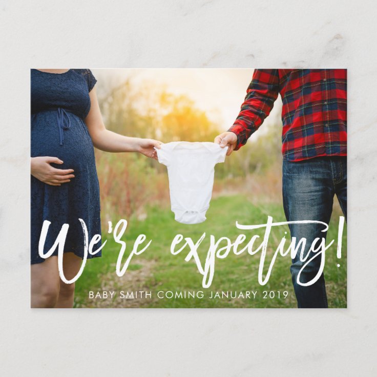 We're Expecting! Announcement Postcard | Zazzle