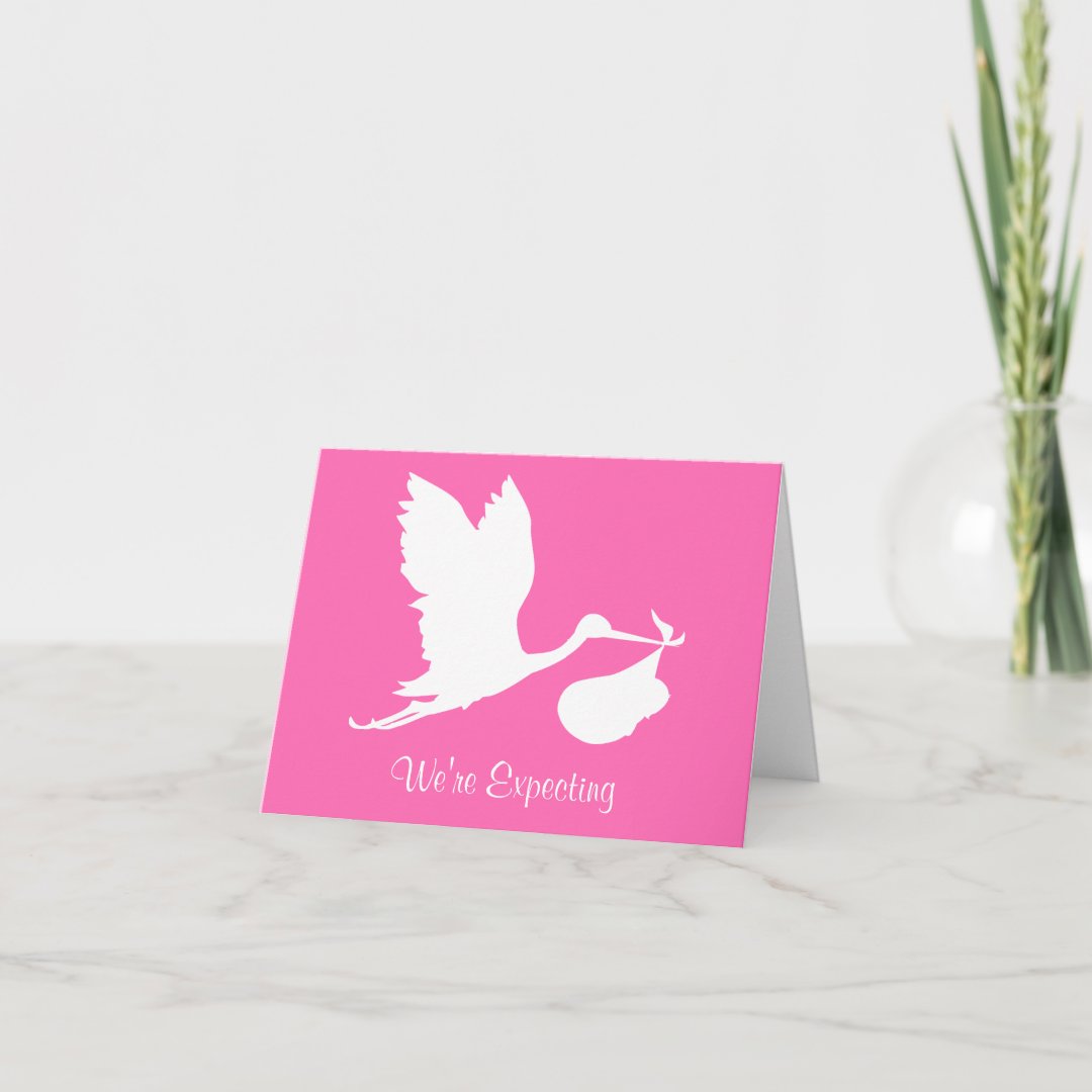 We're Expecting Flying Stork Announcement | Zazzle
