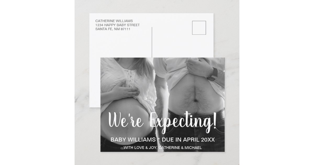 We're Expecting Funny Photo Birth Announcement | Zazzle