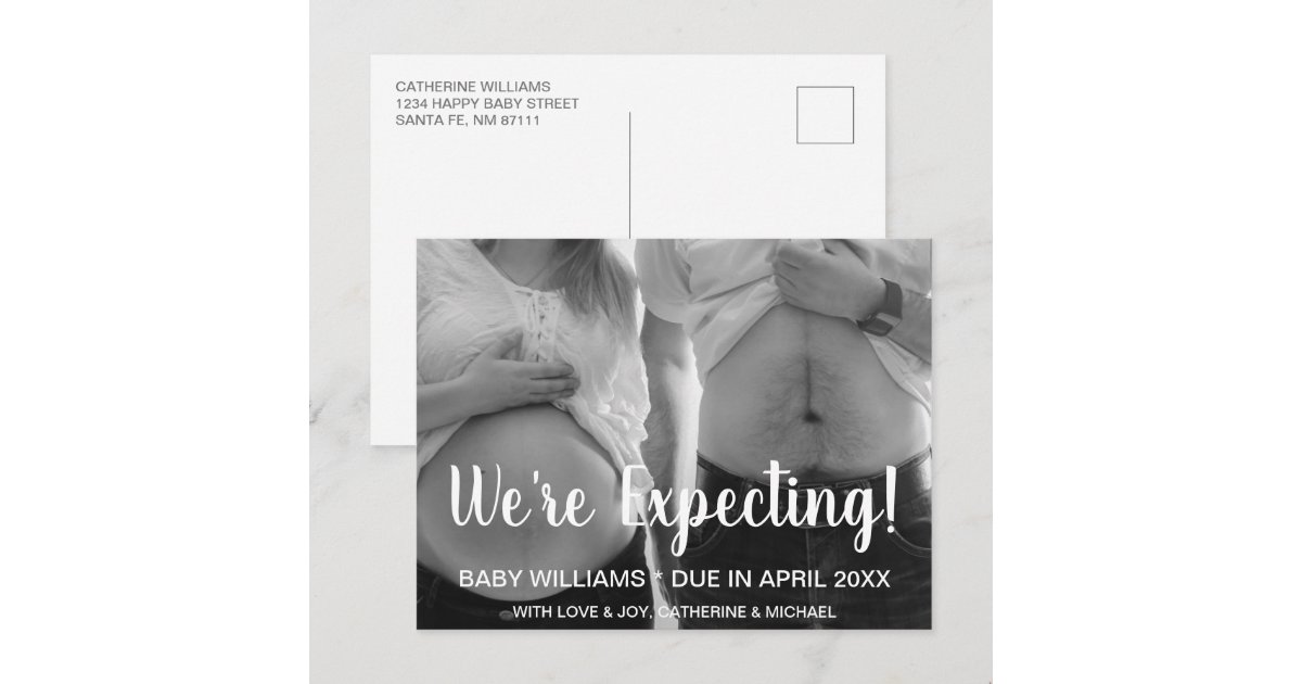 We're Expecting Funny Photo Birth Announcement | Zazzle