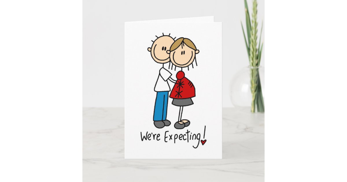 We're Expecting! Pregnant Stick Figure Card | Zazzle We're Expecting! Pregnant Stick Figure Card | Zazzle