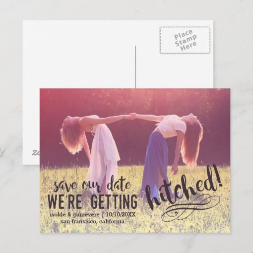 We're Getting Hitched | Custom Photo Save the Date Announcement ...