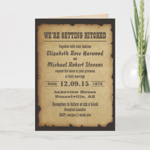 Getting Hitched Wedding Invitations | Zazzle