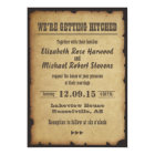 Getting Hitched Rustic Country Wedding Invitations | Zazzle.com