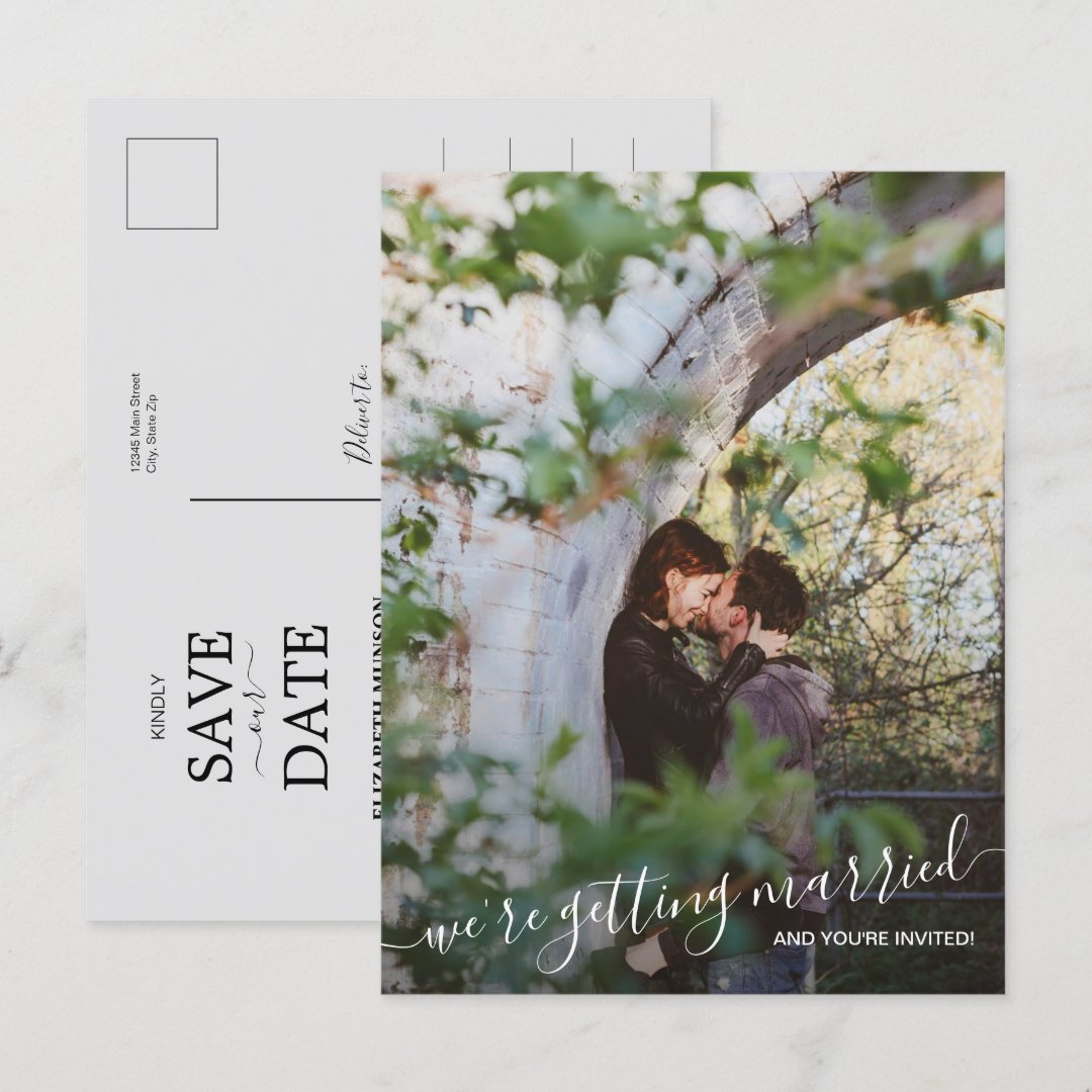 We're Getting Married Photo Wedding Save the Date Announcement Postcard ...