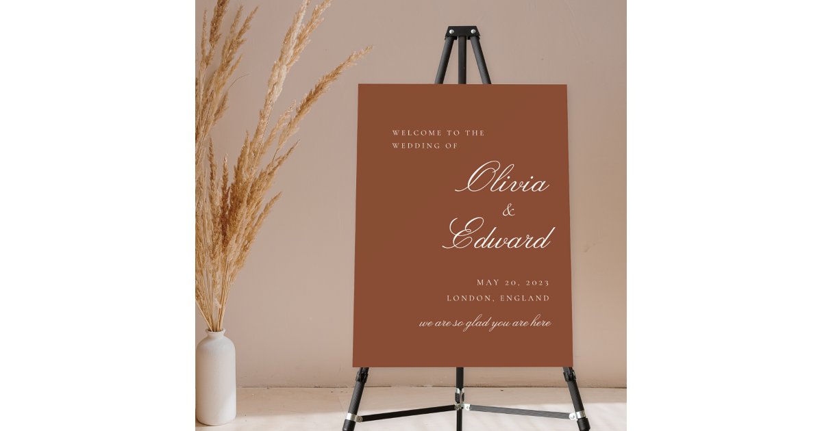 We're Glad You're Here Fall Wedding Welcome Sign | Zazzle
