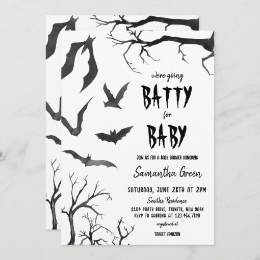 We're Going Batty for Baby Shower Invitation | Zazzle