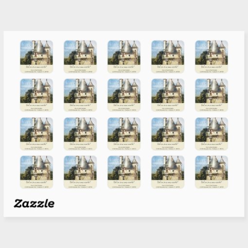 We're in a New Castle Custom New Address Square Sticker | Zazzle