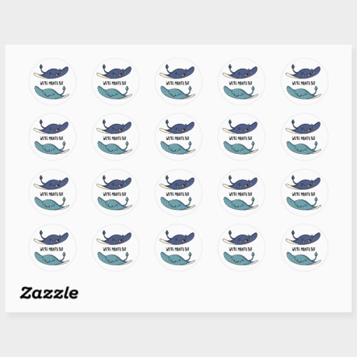 We're Manta Be Funny Manta Ray Pun Classic Round Sticker | Zazzle