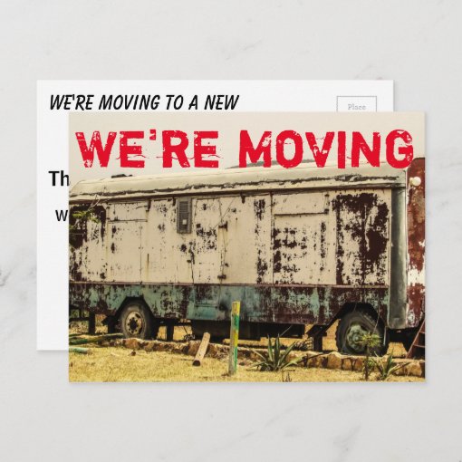 We're Moving Funny Change of Address Postcard | Zazzle