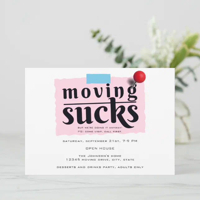 We're Moving Modern Funny Farewell Party Invitation | Zazzle
