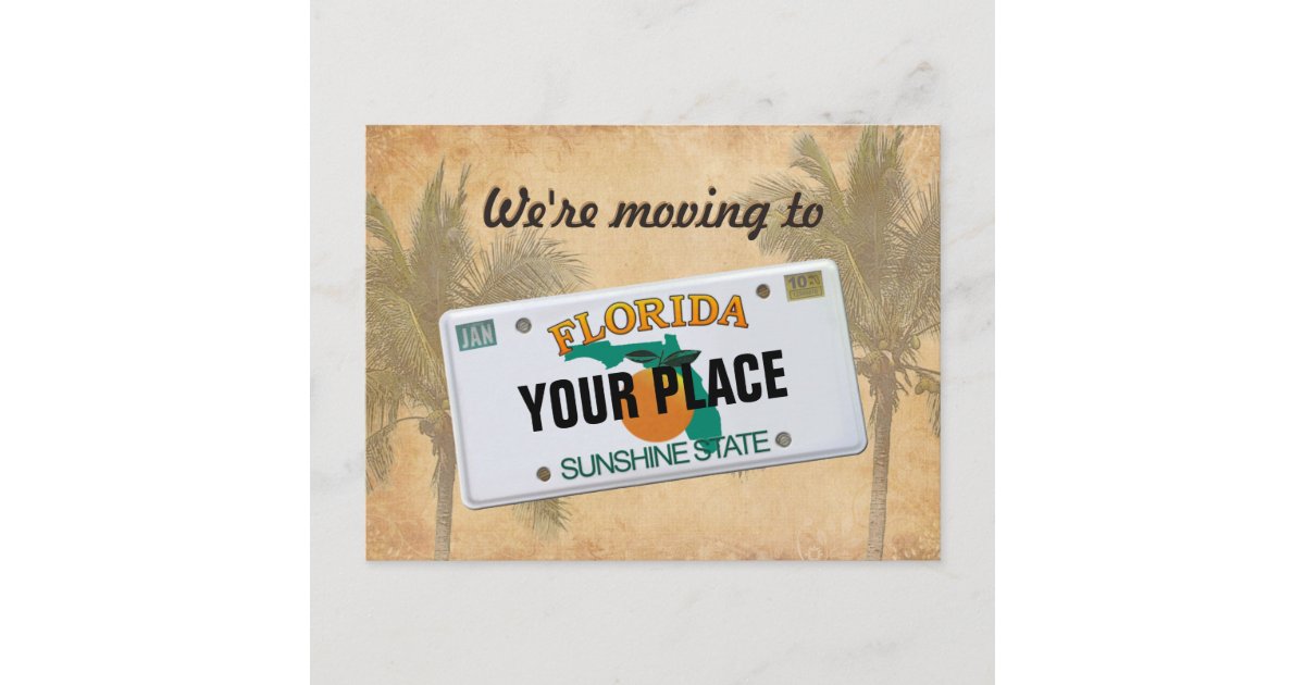 We're moving to Florida Announcement Postcard | Zazzle