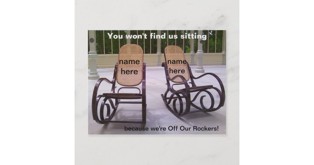 We're Off Our Rockers Postcard | Zazzle