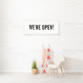 We're Open Simple Minimal Minimalist Business Banner | Zazzle