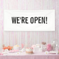 We're Open Simple Minimal Minimalist Business Banner | Zazzle