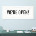 We're Open Simple Minimal Minimalist Business Banner | Zazzle