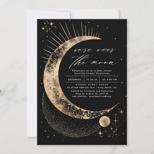 We're Over The Moon Baby Shower Invitation | Zazzle