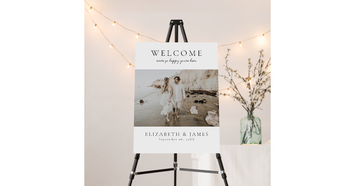 We're So Happy You're Here Wedding Welcome Sign | Zazzle