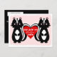 We're Stinkin' Cute Skunk Valentine's Day Greeting Holiday Postcard ...