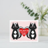 We're Stinkin' Cute Skunk Valentine's Day Greeting Holiday Postcard ...