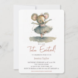 We're Tutu Excited Mouse Ballerina Girl Shower Invitation | Zazzle