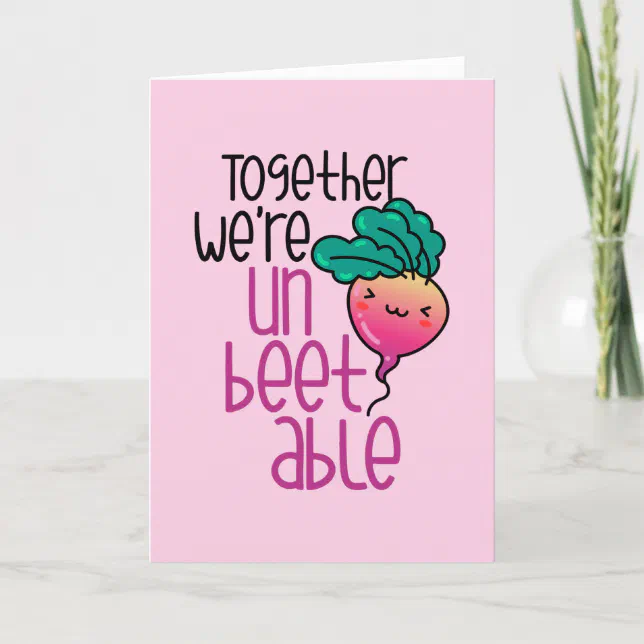 We're Unbeetable Beet Pun Funny Valentine's Day Holiday Card | Zazzle